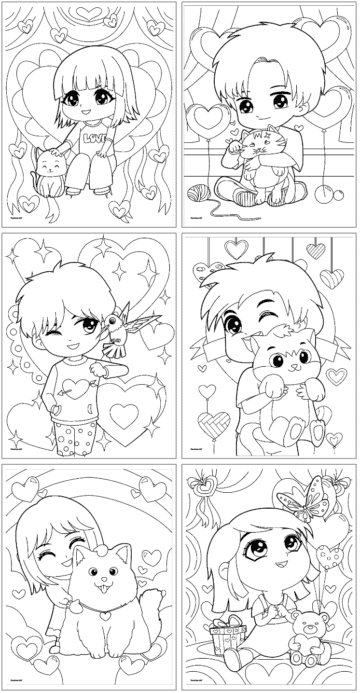 Kawaii Valentine's Day Coloring Pages for Kids - The Artisan Life