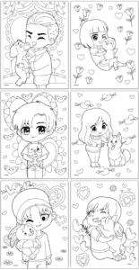 Kawaii Valentine's Day Coloring Pages for Kids - The Artisan Life