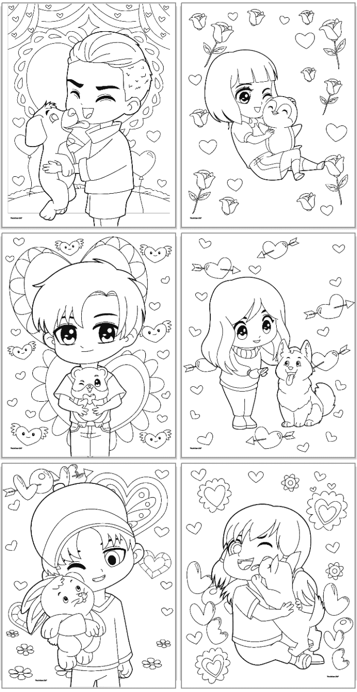 Kawaii Valentine's Day Coloring Pages for Kids - The Artisan Life