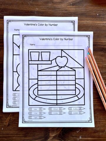 Free Printable Valentine's Day Color by Number Worksheets - The Artisan ...