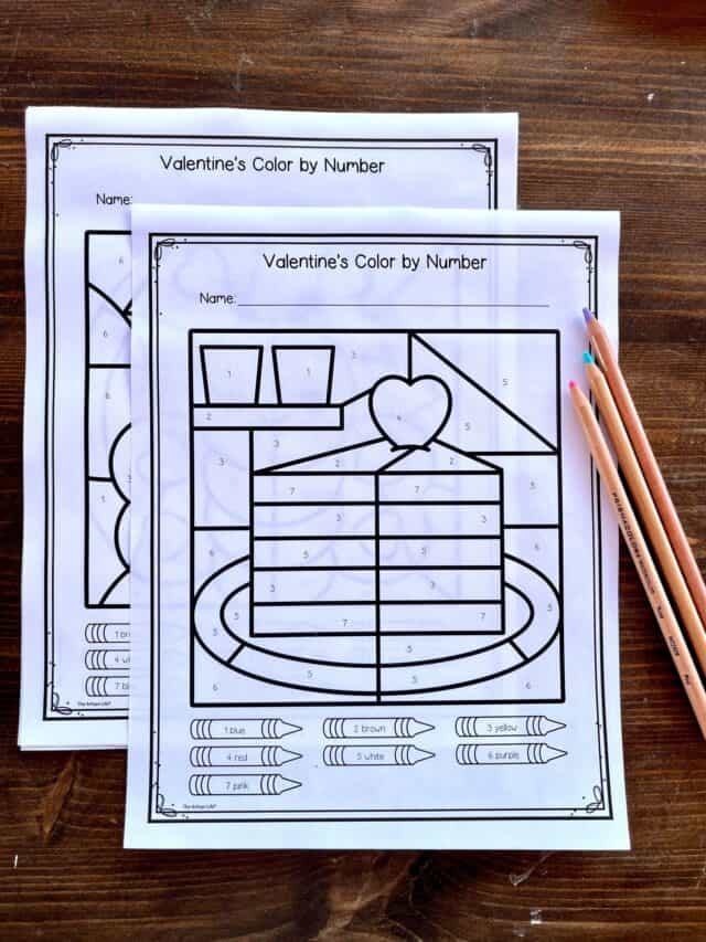 Free Printable Valentine's Day Color by Number Worksheets - The Artisan ...