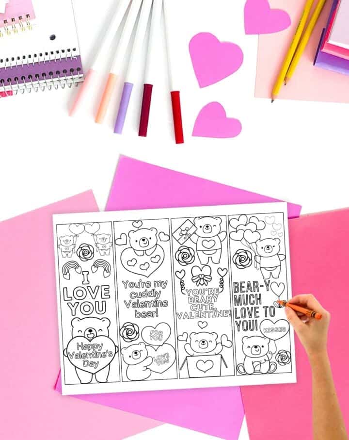 Free Printable Valentine's Day Bookmarks to Color - The Artisan Life