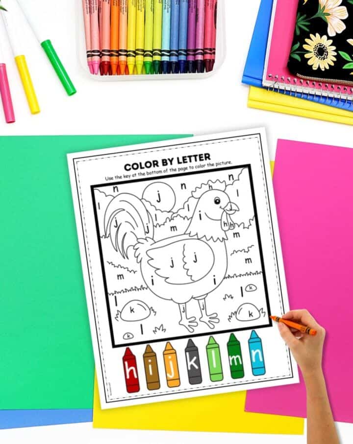 Free Printable Farm Animal Color by Letter Pages - The Artisan Life