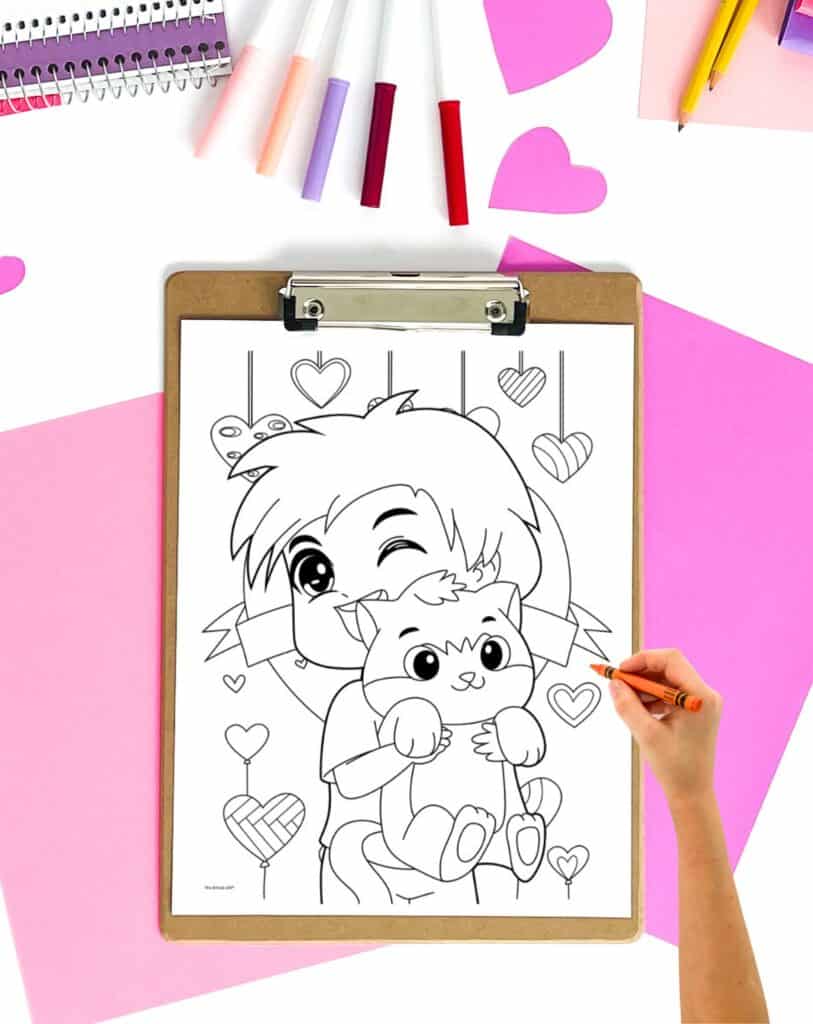 Kawaii Valentine's Day Coloring Pages for Kids - The Artisan Life