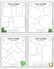 Free Printable St Patrick's Day Shape Tracing Worksheets - The Artisan Life