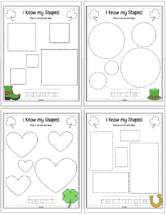 Free Printable St Patrick's Day Shape Tracing Worksheets - The Artisan Life