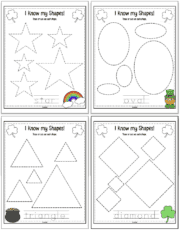 Free Printable St Patrick's Day Shape Tracing Worksheets - The Artisan Life