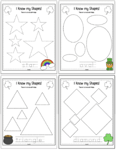 Free Printable St Patrick's Day Shape Tracing Worksheets - The Artisan Life