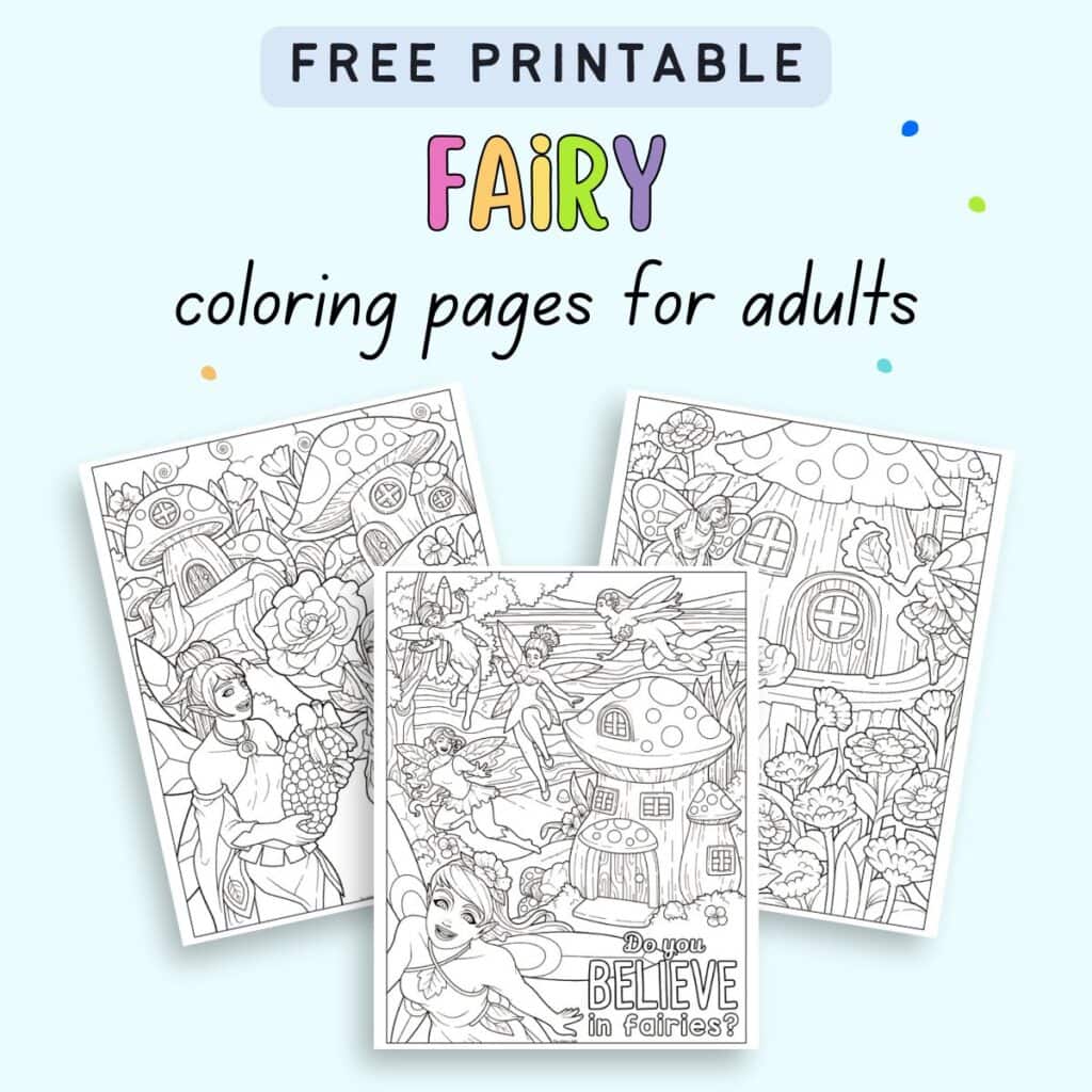Free Printable Fairy Coloring Pages for Adults - The Artisan Life