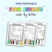 Free Printable Farm Animal Color by Letter Pages - The Artisan Life