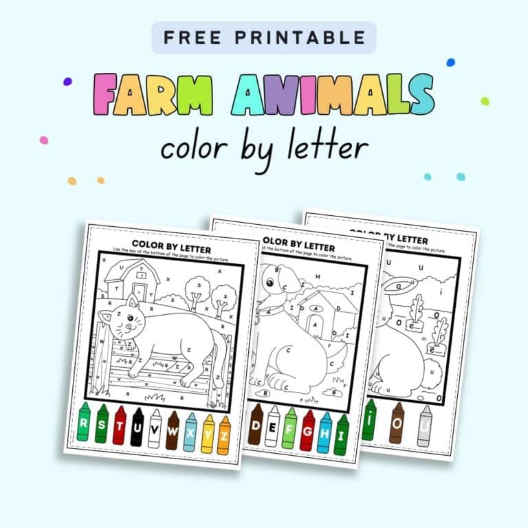 Free Printable Farm Animal Color by Letter Pages - The Artisan Life