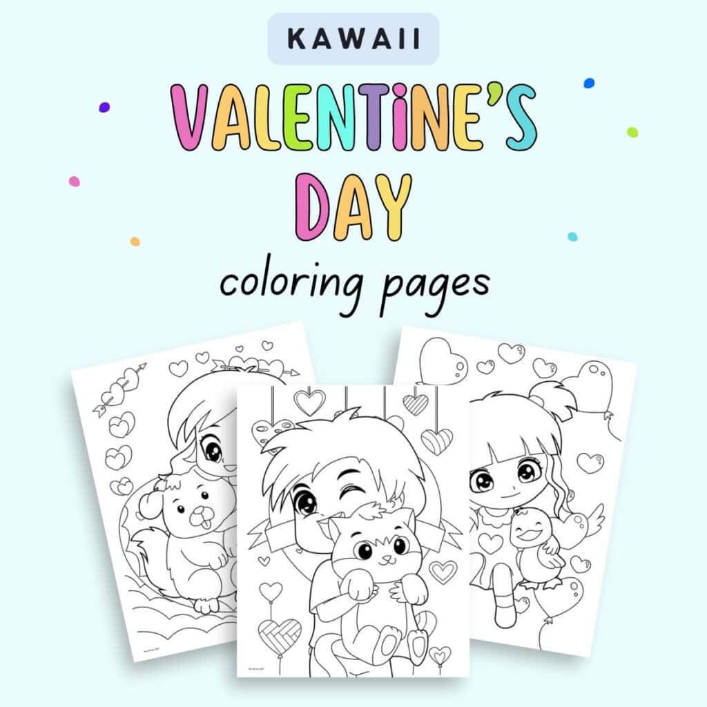 Kawaii Valentine's Day Coloring Pages for Kids - The Artisan Life