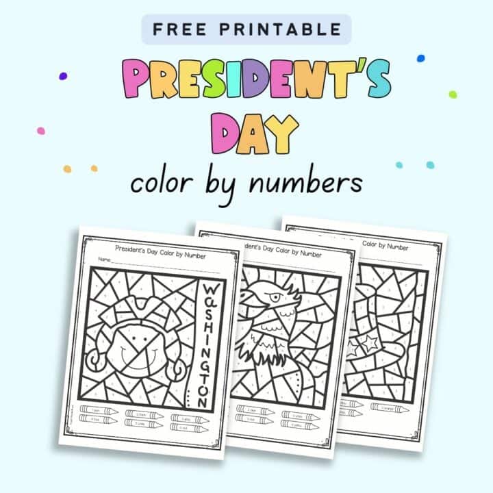 Free Printable President's Day Color by Number Worksheets - The Artisan ...