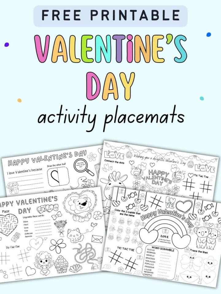 Free Printable Valentine's Day Trace & Color Worksheets - The Artisan Life