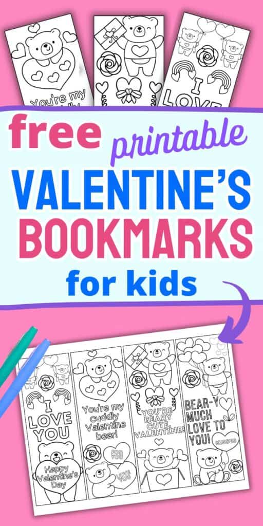 Free Printable Valentine's Day Bookmarks to Color - The Artisan Life