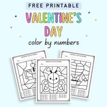 Free Printable Valentine's Day Color by Number Worksheets - The Artisan ...