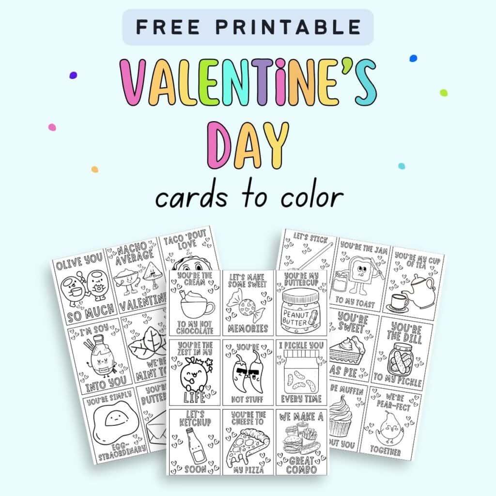 Free Printable Valentine's Cards to Color - The Artisan Life