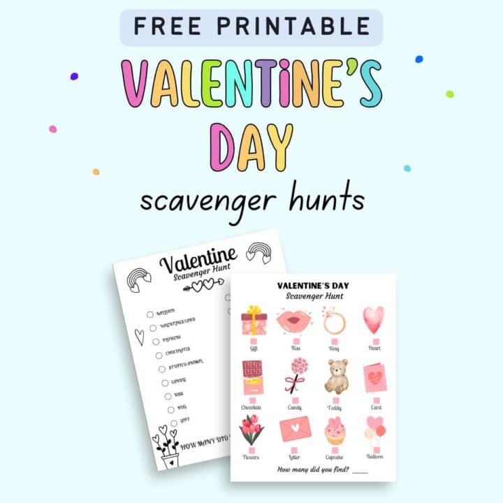 Free Printable Indoor Valentine's Day Scavenger Hunt - The Artisan Life