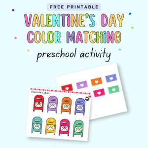 Free Printable Valentine's Day Color Matching Activity - The Artisan Life