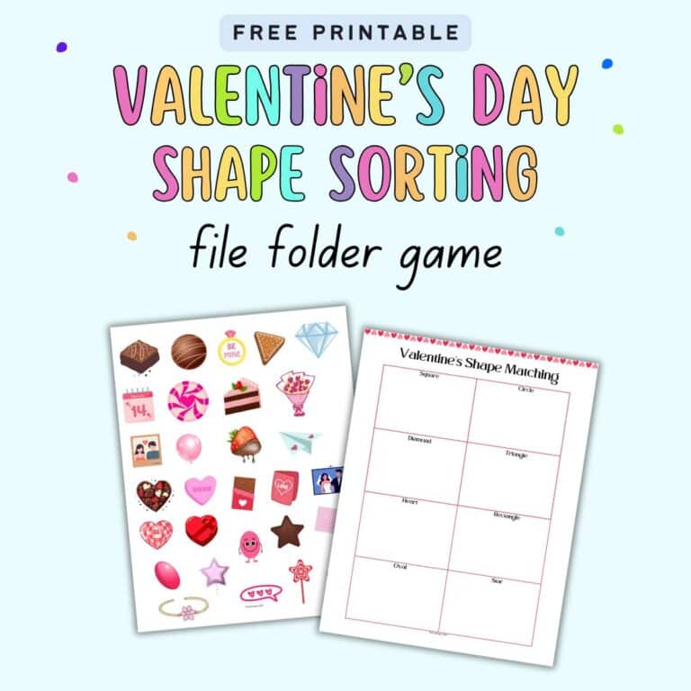 Free Printable Valentine's Day Shape Sorting Activity - The Artisan Life