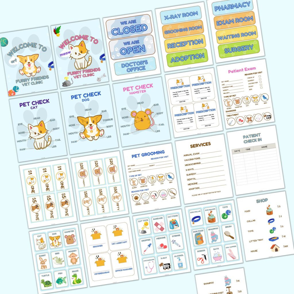 Vet Clinic Dramatic Play Free Printables - The Artisan Life