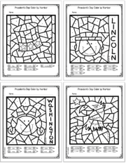 Free Printable President's Day Color by Number Worksheets - The Artisan ...