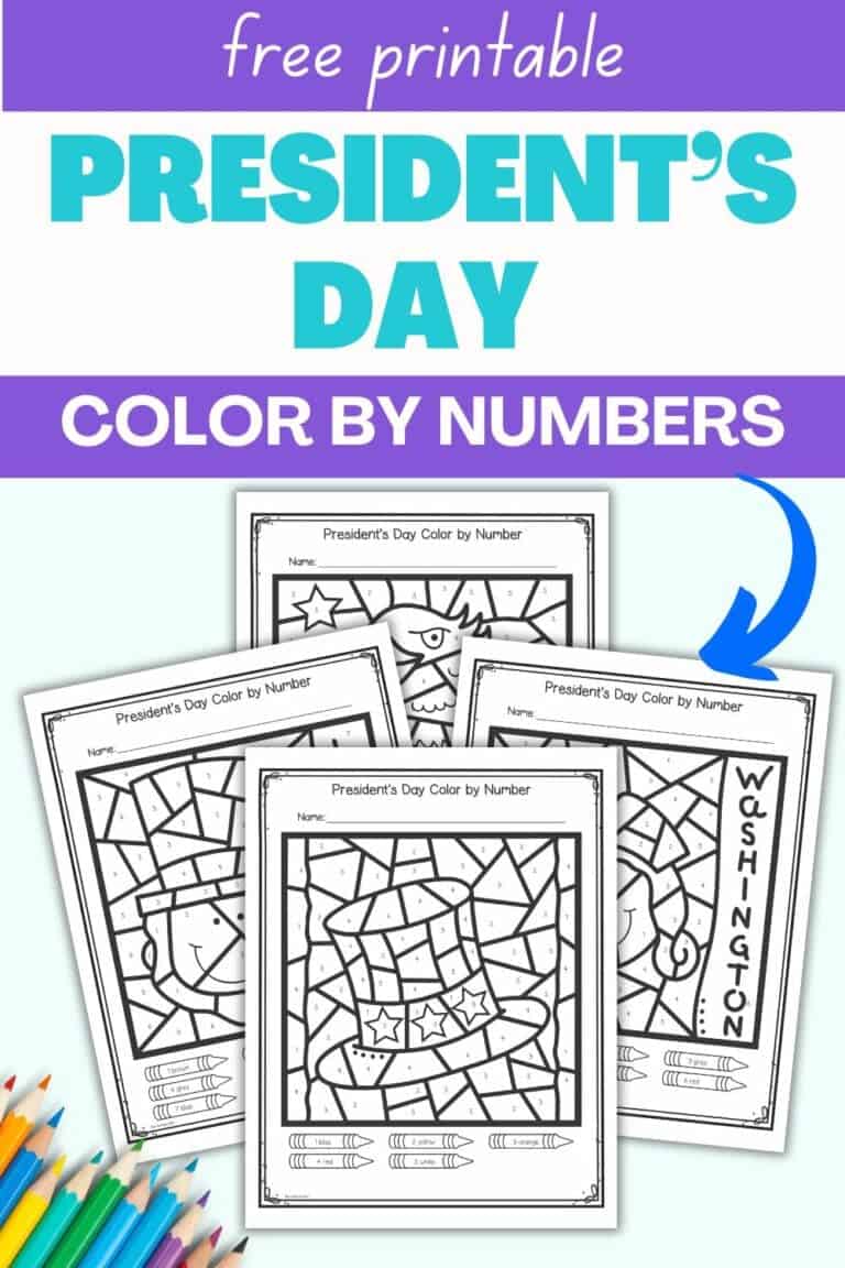 Free Printable President's Day Color by Number Worksheets - The Artisan ...