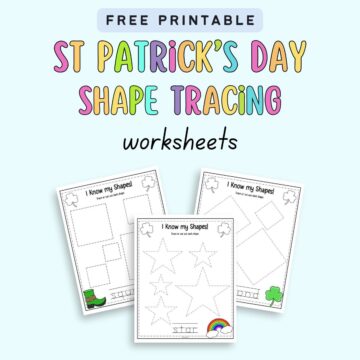 Free Printable St Patrick's Day Shape Tracing Worksheets - The Artisan Life