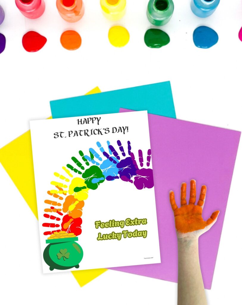 Free Printable St Patrick's Day Handprint Art Printables - The Artisan Life