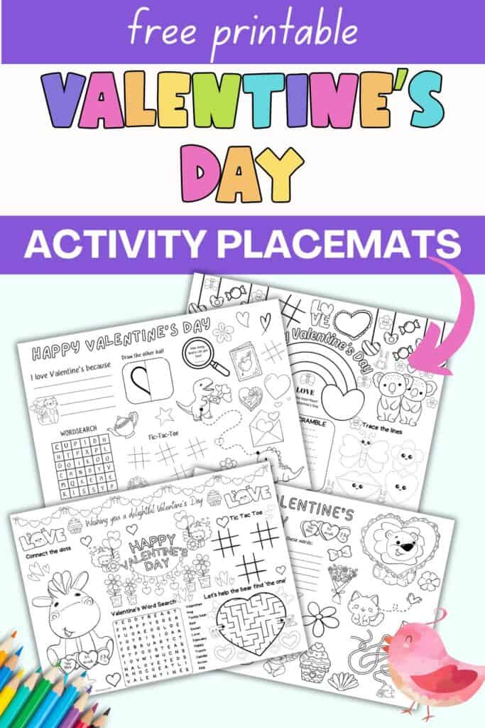 Free Printable Valentine's Day Activity Placemats - The Artisan Life