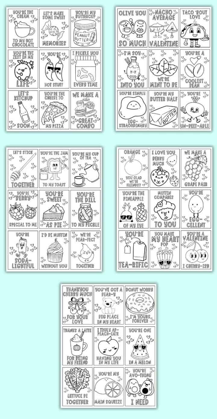 Free Printable Valentine's Cards to Color - The Artisan Life