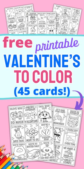 Free Printable Valentine's Cards to Color - The Artisan Life
