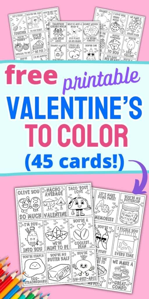 Free Printable Valentine's Cards to Color - The Artisan Life
