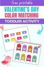 Free Printable Valentine's Day Color Matching Activity - The Artisan Life