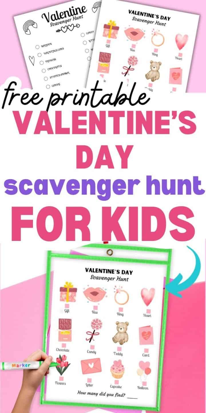 Free Printable Indoor Valentine's Day Scavenger Hunt - The Artisan Life