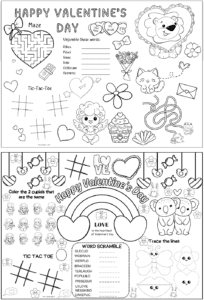 Free Printable Valentine's Day Activity Placemats - The Artisan Life