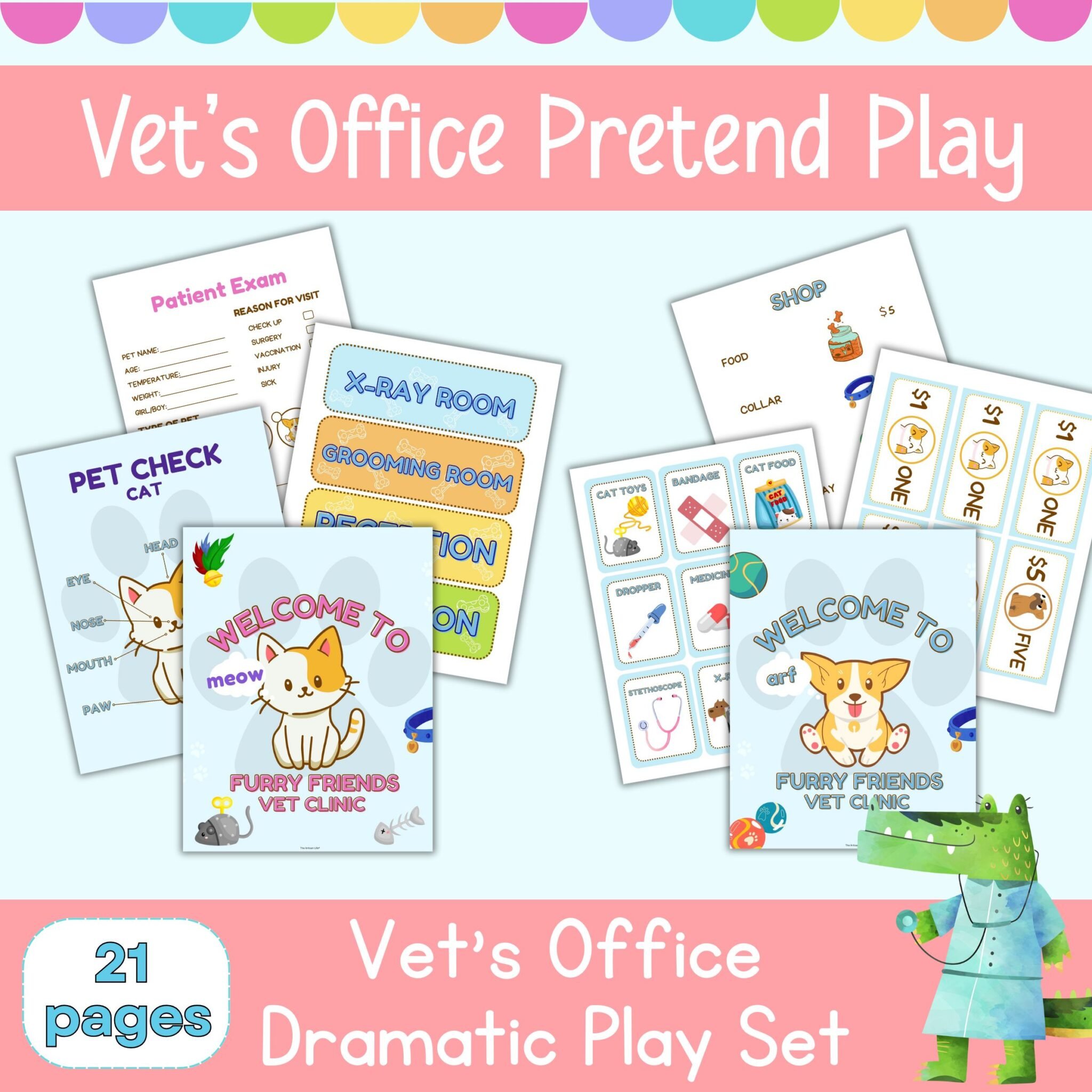 Vet Clinic Dramatic Play Free Printables - The Artisan Life