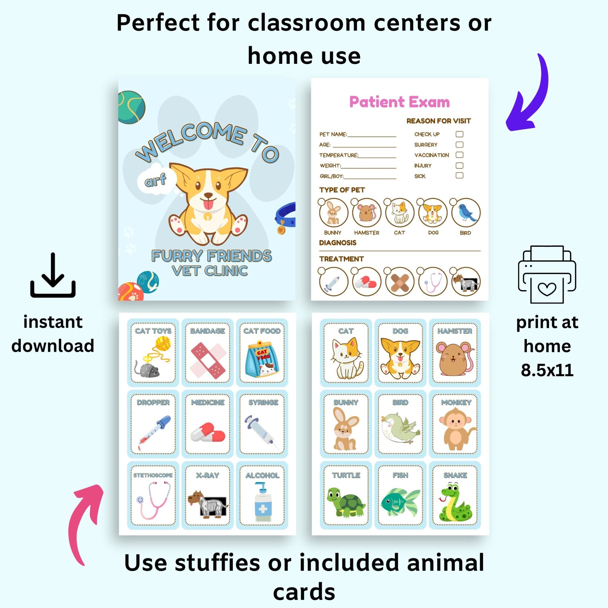 Vet Clinic Dramatic Play Free Printables - The Artisan Life