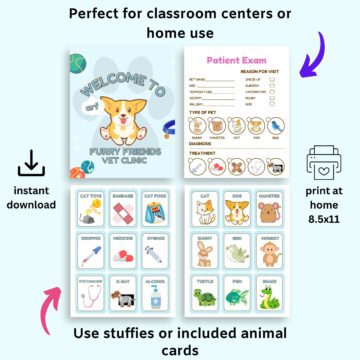 Vet Clinic Dramatic Play Free Printables - The Artisan Life