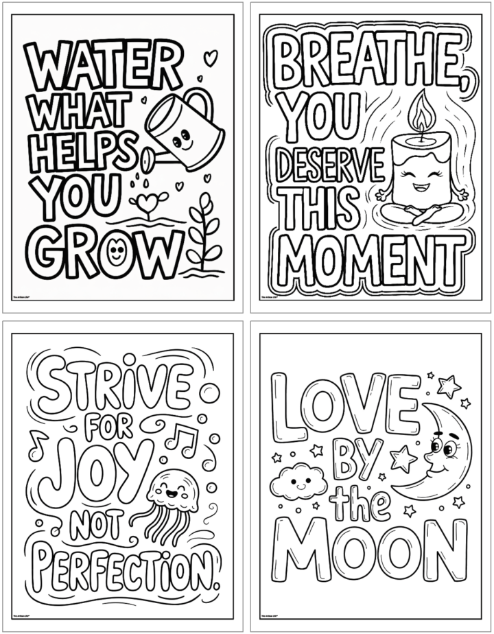 Free Printable Positive Coloring Pages - The Artisan Life