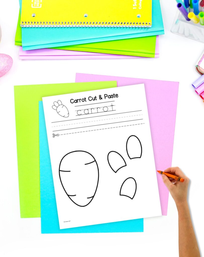 Free Printable Build a Carrot Cut & Paste Activity - The Artisan Life