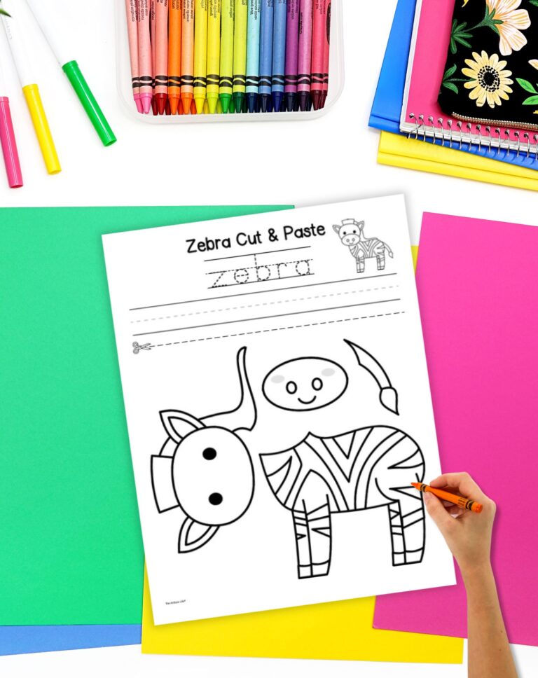 Free Printable Build a Zebra Cut & Paste Activity - The Artisan Life