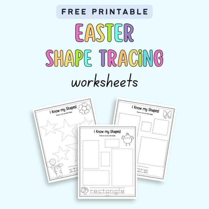 Free Printable Easter Shape Tracing Worksheets - The Artisan Life