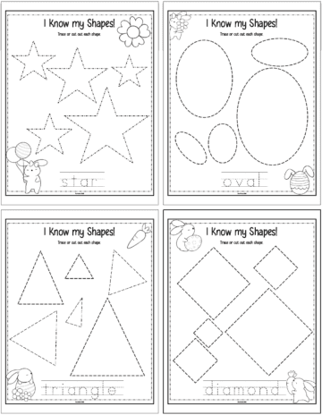 Free Printable Easter Shape Tracing Worksheets - The Artisan Life