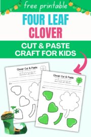 Free Printable Four Leaf Clover Cut and Paste Craft - The Artisan Life
