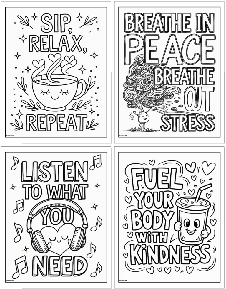 Free Printable Positive Coloring Pages - The Artisan Life