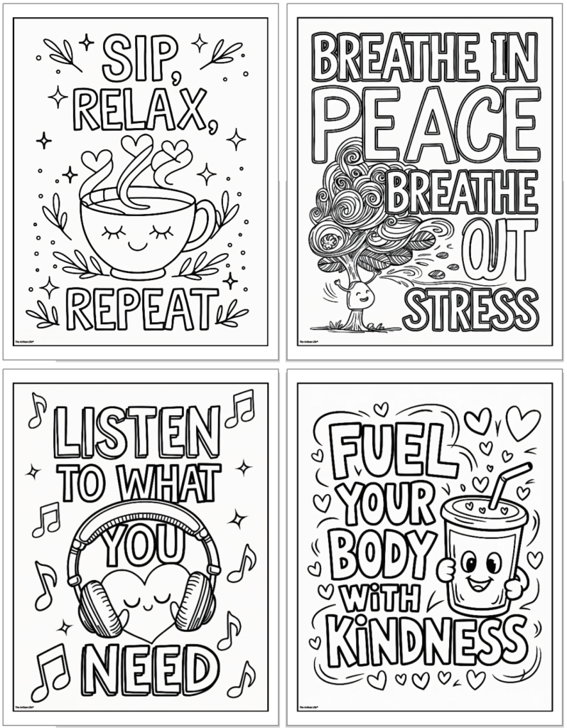 Free Printable Positive Coloring Pages - The Artisan Life