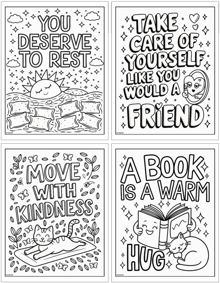 Free Printable Positive Coloring Pages - The Artisan Life