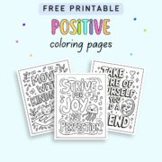 Free Printable Positive Coloring Pages - The Artisan Life