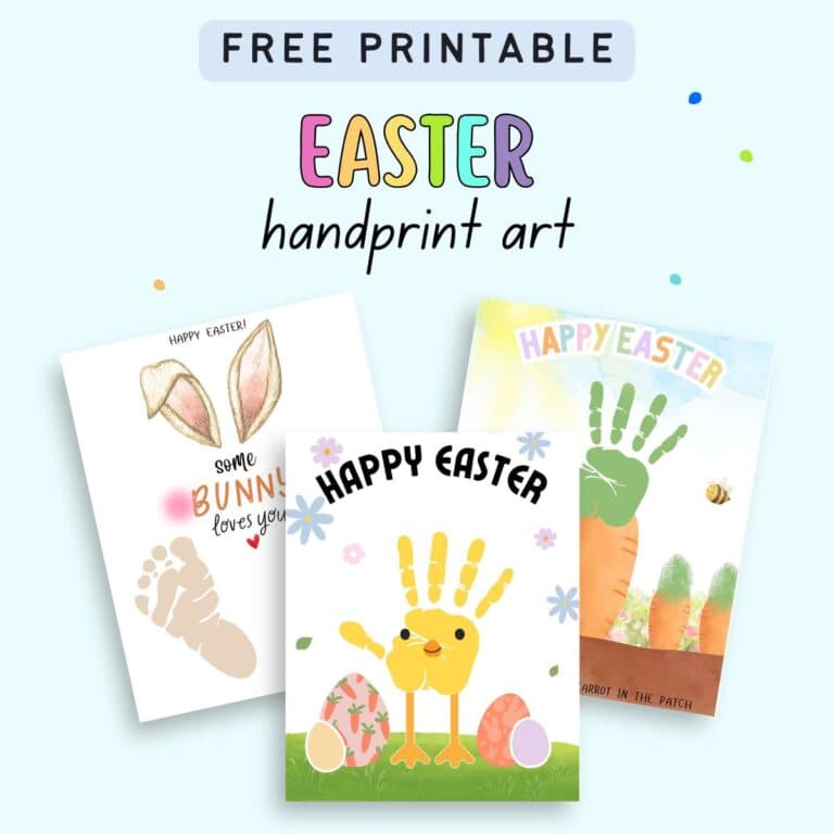 Free Printable Easter Handprint Art Printables - The Artisan Life